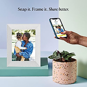 Aura Mason WiFi Digital Picture Frame, 9”, Add Photos with Aura App, Free Unlimited Storage - Wirecutter’s Pick for Best Digital Photo Frame 2022 – White Quartz