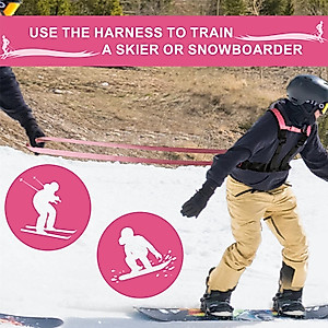 BOXOB Ski and Snowboard Harness for Kids, Kids Climbing Harness Ski Harness Vest& Leash for Toddler Snowboard Beginners