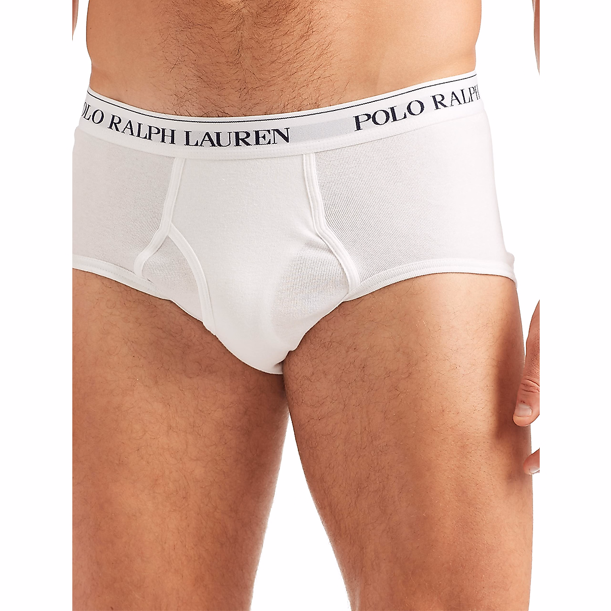 POLO RALPH LAUREN Mens Classic Fit Cotton 4-pack Briefs, White/Cruise Navy, Medium US