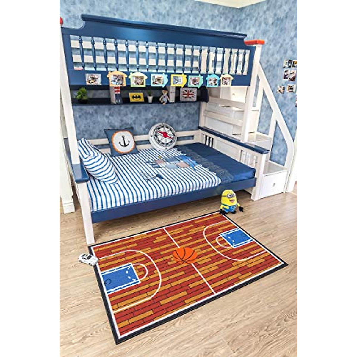 Furnish my Place 690 Rust Basketball Childrens Play Area Rug for Bathroom, Playroom & Kindergarten Classroom, (2'2"x3')