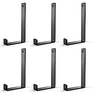 Riuog 6 Pack Steel Hook Towel Hooks Robe Hook Heavy Duty Hook with Screw Holes, for Closet, Living Room, Kitchen, Bedroom, Bathroom, Garage, etc.