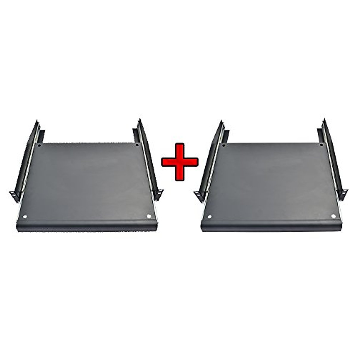 Sysracks Pack 2 PCS X 2U Rack Mount Adjustable Pull-Out Sliding Keyboard Mouse Shelf Tray