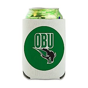 Oklahoma Baptist University Bison Logo Can Cooler - Drink Sleeve Hugger Collapsible Insulator - Beverage Insulated Holder