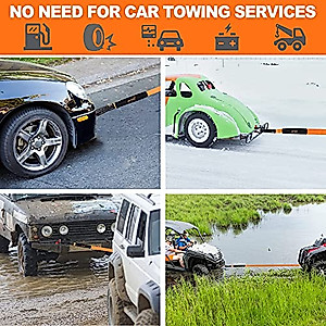 Tow Strap, Heavy Duty Tow Rope 2" X 16.4 ft 11000 Lbs (5 T) Recovery Straps with 2pcs 1/2" D-Ring Shackles, Protective Sleeves, Storage Bag, Emergency Off Road Truck Accessories, Daily Use for Car