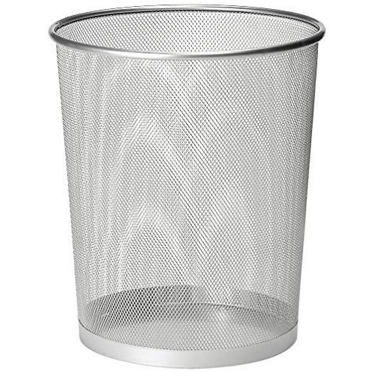 Zuvo Circular Mesh Waste Paper Bin | Lightweight Waste Basket Garbage Can | Metal Trash Bin Ideal for Kitchen Home Office Bin Dorm Room Living Room Desk Bedroom. (1 Silver) (27 X 24 cm)