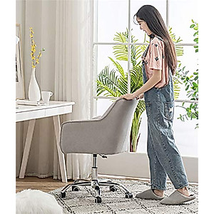ECBETCR Chair Desk Office Chair Home Rolling Swivel Chair, Computer Desk Chair, Velvet Fabric and Nylon Foot Design, Thick Cushion Pad Flexible for Executive, Drafting, Gaming or Office