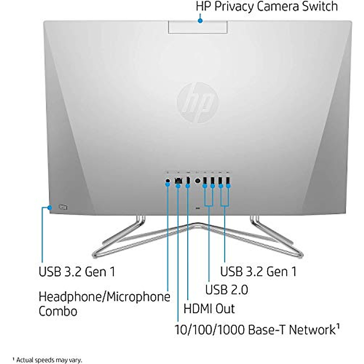 HP 24-inch All-in-One Touchscreen Desktop Computer, AMD Ryzen 5 4500U Processor, 12 GB RAM, 512 GB SSD, Windows 10 Home (24-dp0160, Silver)