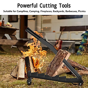 Wall Mounted Wood Splitter, High Carbon Steel Kindling Wood Splitter, Detachable Powerful Wall Mounted Log Splitter for Home Wood Cutter Wood Cracker (Silver)