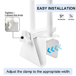 Dotday Adjustable Bathtub Safety Rail with Suction Shower Handle, Bathtub Grab Bars for Seniors, Grab Bars for Bathtubs and Showers, Tub Grab Bars for Side of Tub, Bathroom Safety Bars for Seniors