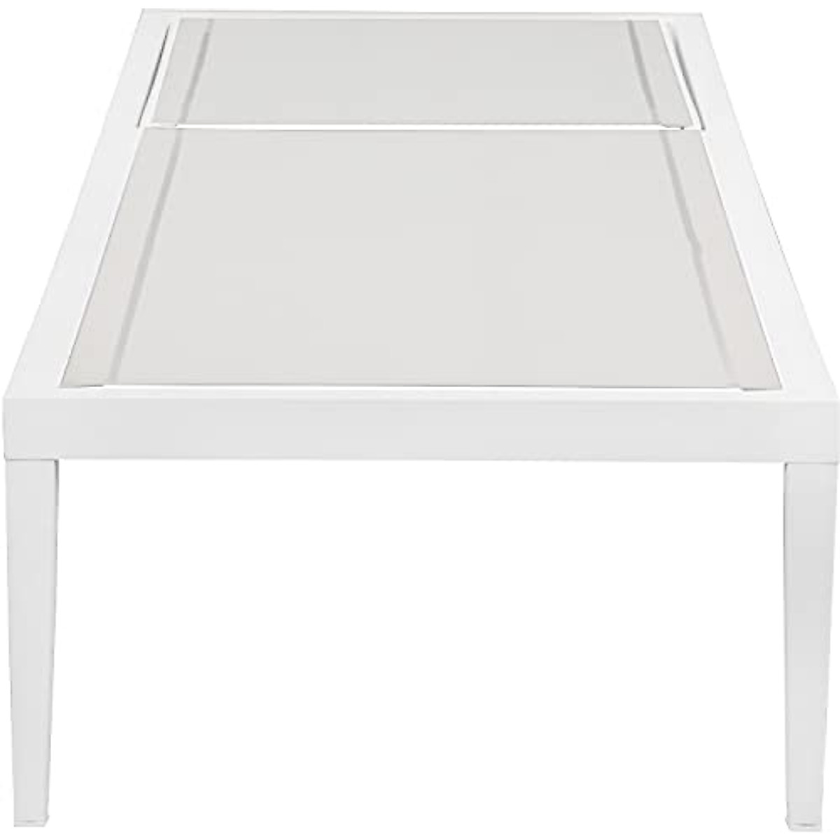 Meridian Furniture 373White Nizuc Collection Modern | Contemporary Resilient Mesh Water Resisting Fabric Upholstered Outdoor Patio Adjustable Sun Lounge Chair, 80.5" W x 29" D x 13.5" H, White