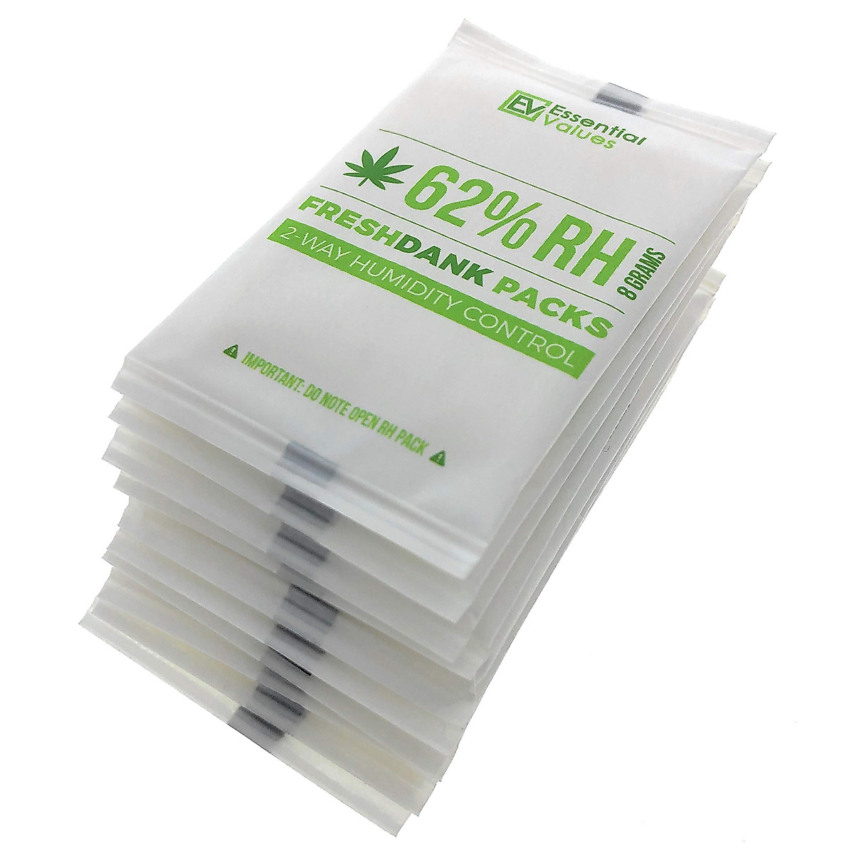 Humidity Packs (10 Pack / 8 Grams), 62-Percent RH FreshDank | 2-Way Control That Keeps Your Product Fresher for Longer by Essential Values
