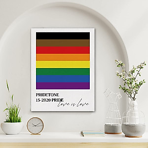 Rainbow Pride Canvas Wall Art Poster Print Gift, Colorful Pride Love is Love Canvas Painting Picture Ready to Hang Home Bedroom Living Room Decor (11.5" x 15")