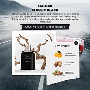 Jaguar Eau de Toilette Spray for Men, Black, 3.4 Ounce