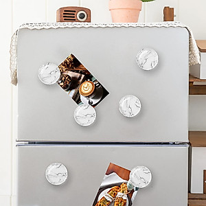 kasader 6pcs Refrigerator Magnets Glass Strong Fridge Magnets Decorative Magnets for Whiteboard Cute Mini Locker Magnets Refrigerator Magnets for Office & Kitchen 1.37in White Marble Pattern