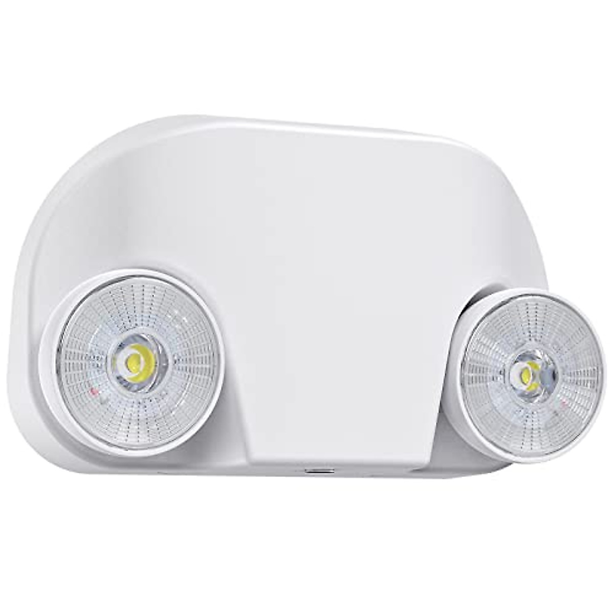 SASELUX Led Emergency Light with Remote Capable, Adjustable LED Lamp Heads Exit Lighting, Backup Battery White Emergency Lights, 120V-277V Dual Voltage, UL Certified (1 Pack)