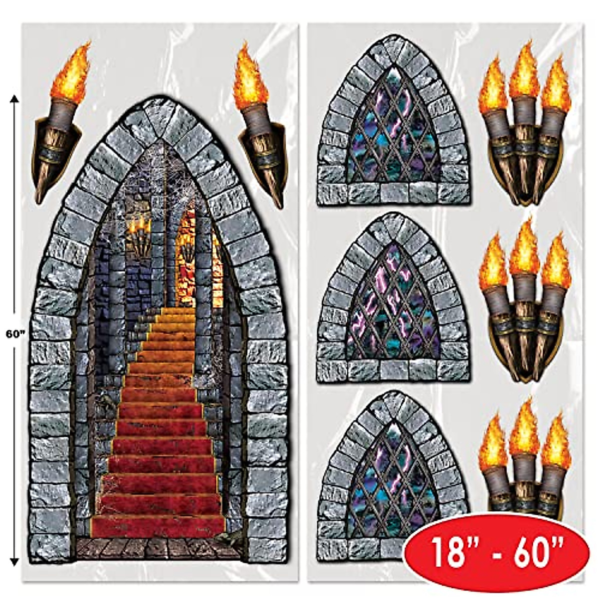 Stairway, Window & Torch Props Party Accessory (1 count) (9/Pkg)