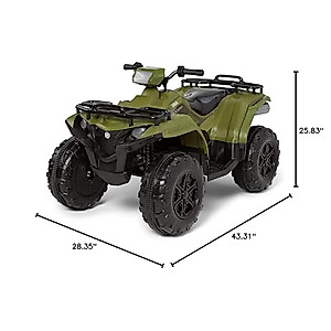 Kid Trax Yamaha ATV Toddler/Kids Electric Ride On Toy, 12 Volt, 3-7 yrs Old, Max Weight 88 lbs, Single or Double Riders, MP3 Player Input, Kodiak Green