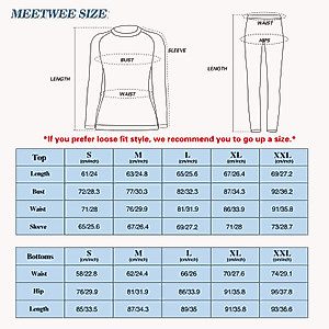MEETWEE Thermal Underwear for Women, Long Johns Ski Cold Weather Gear Set Base Layer Warm Winter Top and Bottom Running Red Medium