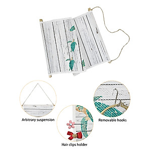 Hanging Earring Jewelry Organizer Ocean Turtle Wood Grain Stub Earring Holder Necklace Earring Display Large Capacity Earring Hanging Organizer for Women Girls 12"x24"