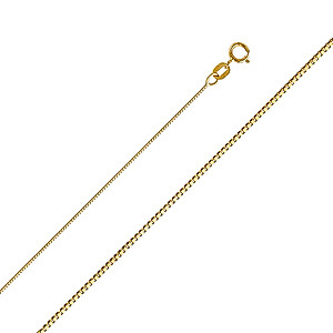 14K Two Tone Gold Jesus Crucifix Cross Religious Charm Pendant with 0.5mm Box Chain Necklace - 22"