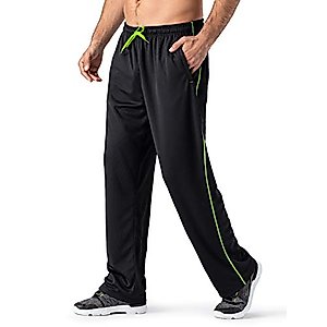 MAGNIVIT Men's Lightweight Sweatpants Track Running Gym Pants with Elastic-Waist Drawstring Black