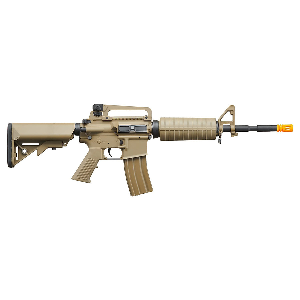 Lancer Tactical Gen 2 Airsoft M4A1 Carbine Polymer AEG Gun w/9.6v Nimh 1600 mAh Battery, Charger, 1000 Rounds 0.20g BBS Included (Black/Tan) (Regular Polymer, Tan)