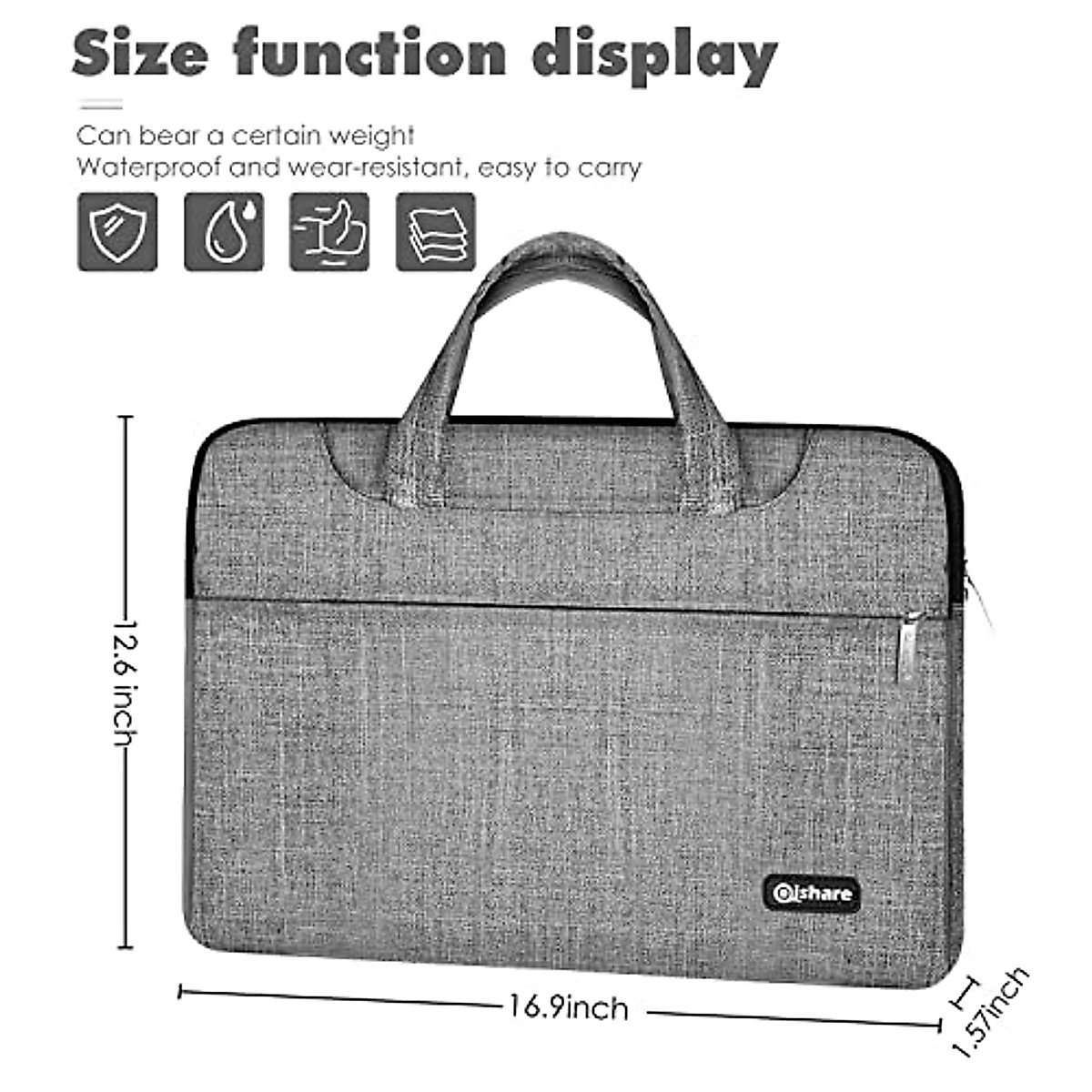 Qishare 11.6 12 inch Laptop Case Laptop Shoulder Bag, Multi-functional Notebook Sleeve Carrying Case With Strap for Notebook Microsoft Surface Pro 6/5/4/3 Macbook Air 11 12(Gray Lines)