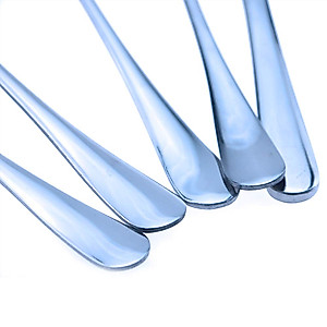 JASHII Silver Silverware Set, 5-Piece Stainless Steel Heavyweight Flatware Set, Kitchen Utensil Set Service for 1, Colorful Mirror Polishing Tableware Cutlery Set Knife Fork Spoon, Dishwasher Safe