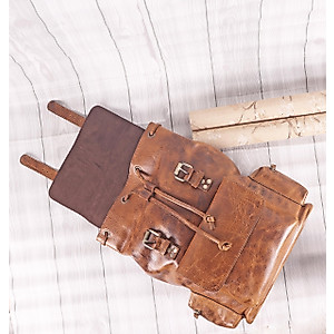 BIDRACHIE Brown Leather Backpack, Genuine Top Grain Leather Rucksack, Leather Travel Bag For Men & Women, Genuine Fine Leather Bags Manufacturers