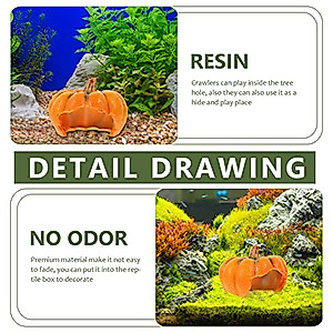 POPETPOP Lizard Hideout Cave Pumpkin House Reptile Hideout Cave Reptile Hideaway Habitat Decor Chameleons Rest Hut for Turtles Lizards Gecko Spider Chameleons