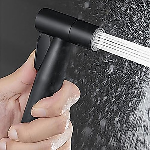 Roscid Sink Faucet Sprayer Set, Handheld Bidet Sprayer for Toilet, Metal Sprayer, with M22 M24 G1/2 Adapters and 3m Hose for Kitchen Sink, Bathroom or Toilet, Matte Black. (Faucet Not Included)