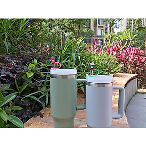 8mm Straw Covers Tips for Stanley Cup, 6Pcs Reusable Drinking Stanley Straw Topper, Splash Proof Straw Protector, Straw Cover Cap for Stanley Cup Accessories。