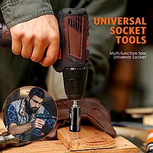 Universal Socket Tools Gifts for Men, Multi-Function Universal Socket Wrench Sets, Super Socket Set, Christmas Stocking Stuffers Gift for Men, DIY Handyman, Dad, Husband,Friends(7-19mm),Black