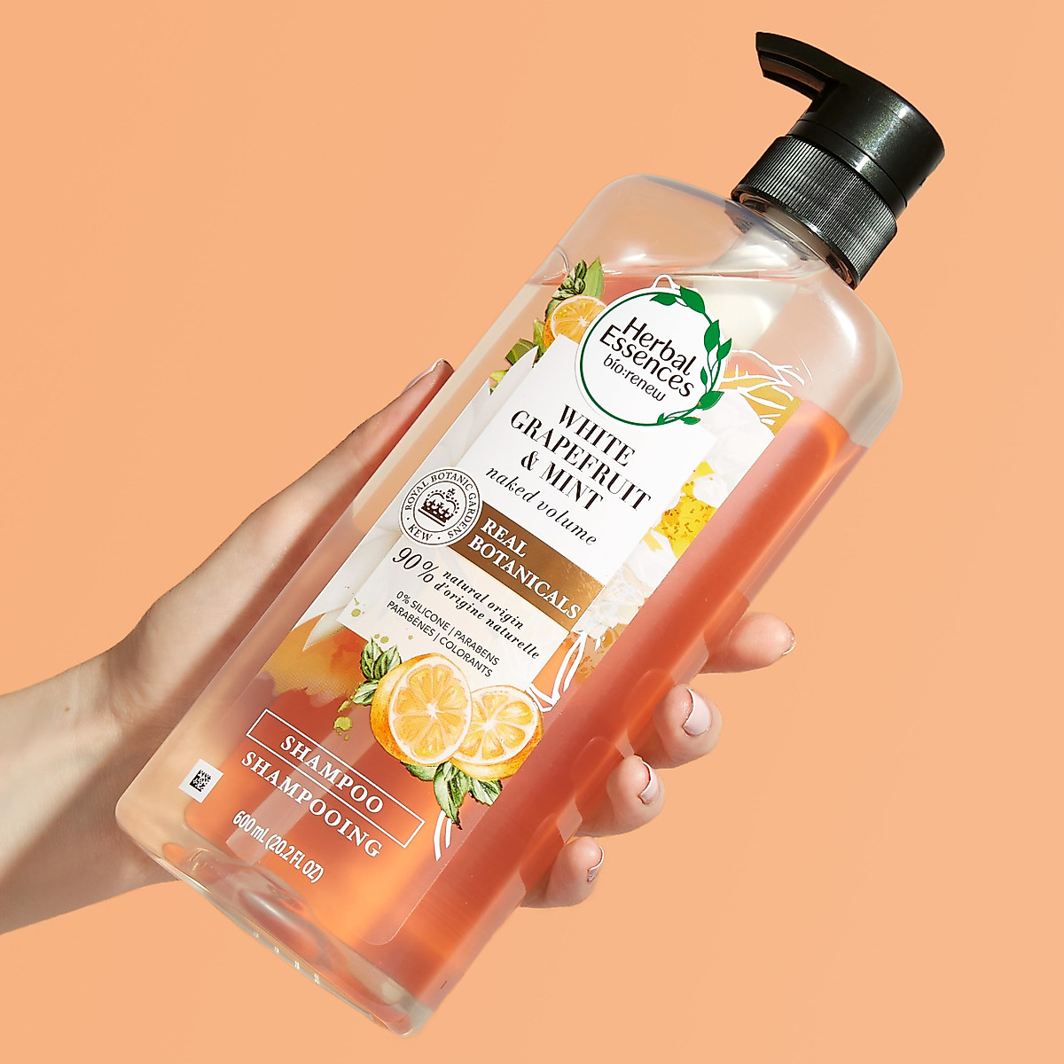 Herbal Essences, Volume Shampoo & Conditioner Kit with Natural Source Ingredients, For Fine Hair, Color Safe, Bio Renew White Grapefruit & Mosa Mint Naked Volume, 20.2 fl oz, Kit