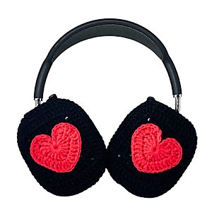 Apple Airpods Max Crochet Headphone Covers, Cute Airpods Max Case for Apple Headphones (Heart)