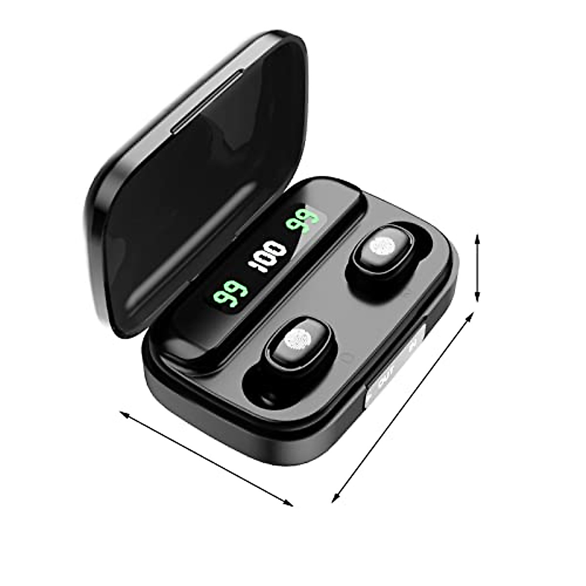 Bluetooth Earbuds, Wireless Earphones Bluetooth 5.3 in-Ear Headphones Touch Control, Fast Charge, LCD Power Display, Built-in Mic Ear Buds for Home Office Sports, Can Be As Power Bank