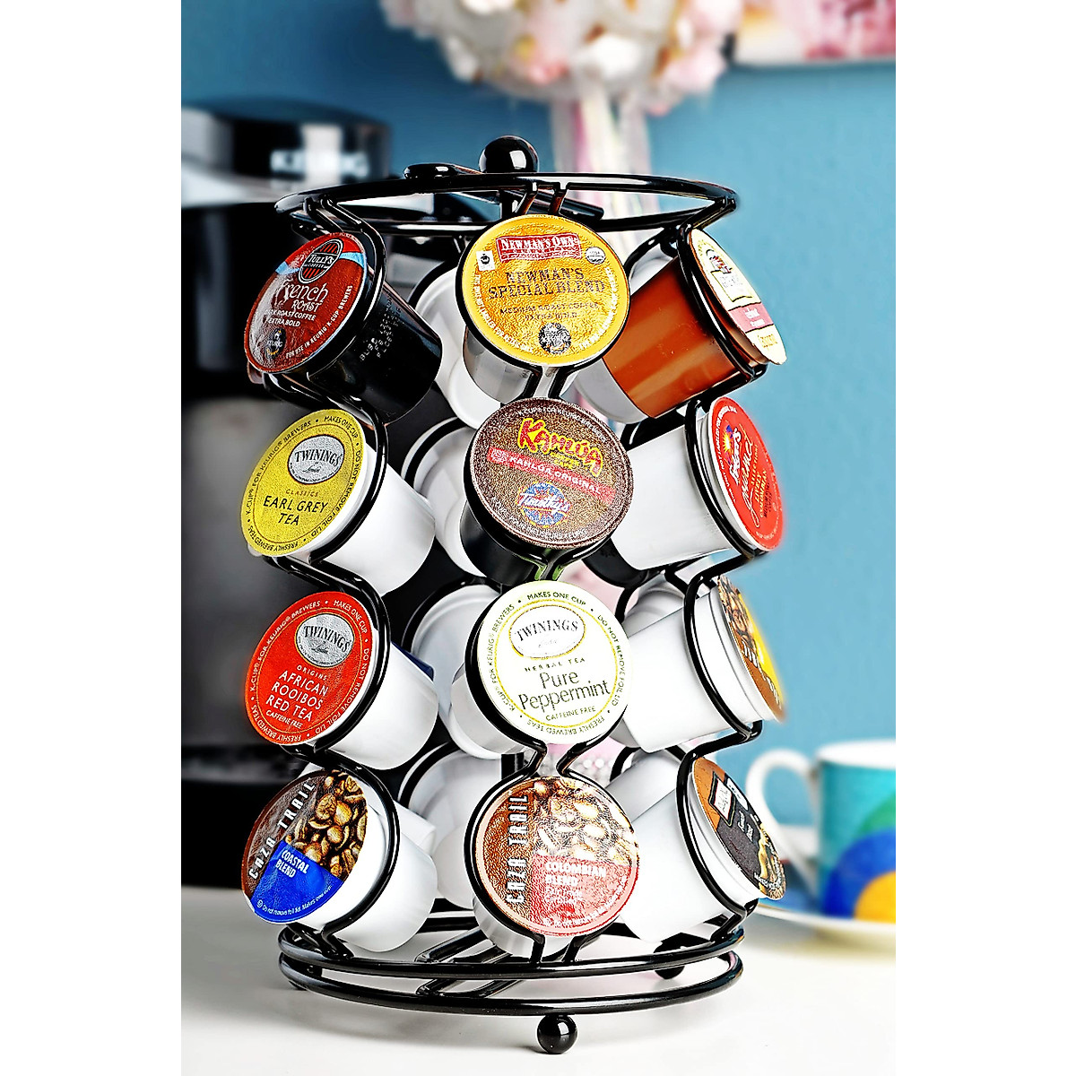 K-Cup Coffee Pod Storage Spinning Carousel Holder - 24 ct, Black