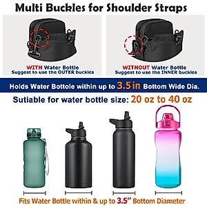 Cosmos Water Bottle Bag Crossbody Bottle Holder Carrier Case Bag Bottle Sling Bag Pouch with Adjustable Shoulder Strap & Pocket, Fits 30 to 48 oz Bottle for Hiking Camping Walking Travel & Fishing