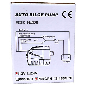OASIS MARINE Automatic bilge pump (750 GPH 3/4" hose outlet)