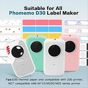 Phomemo D30 Adhesive Nebula/Galaxy Series Pattern Paper 3/8" X 1 1/2" (12mm X 40mm) 160 Labels/Roll, 3 Roll,Gift for Valentine's Day Decoration, Compatible with D30 Label Maker
