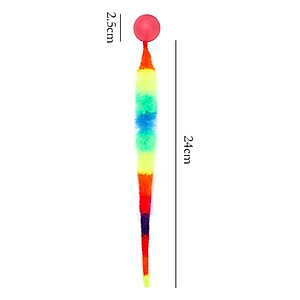 SUBANG 6 Pieces Bouncy Ball with Tail Cat Toys Magic Worm Toys Cat Toy Worm Bouncy Balls for Cats