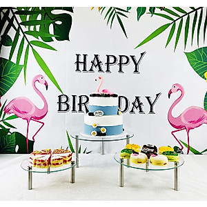 FESTLOVE 3 Pcs Round Tempered Glass Cake Stands Set 8 10 13 Inch Cupcake Display Stand Plate for Dessert Table Serving Platter