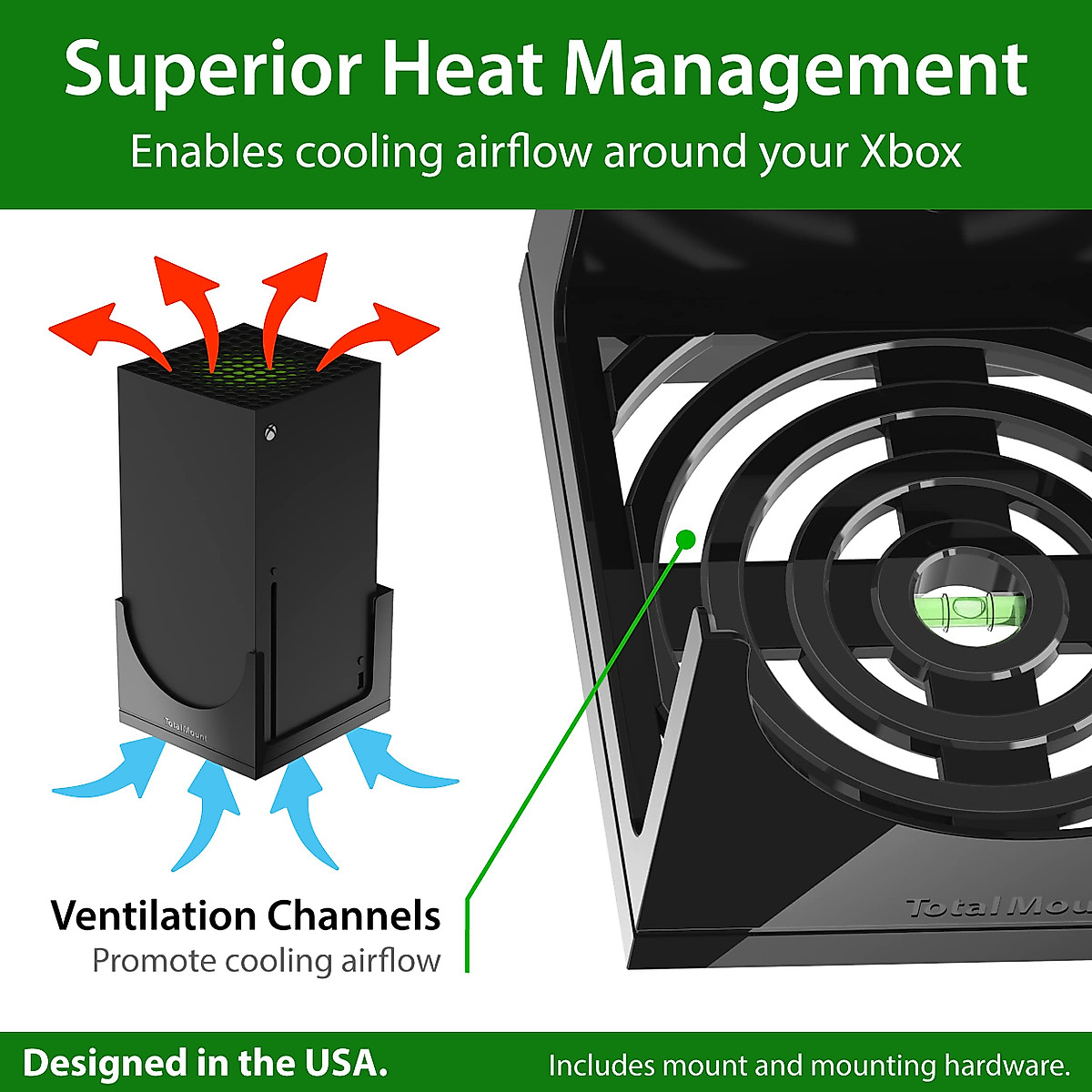 TotalMount – Wall Mount for Xbox Series X – Prevents Your Xbox from Falling by Securing Each Side (Standard Bundle: Wall Mount)