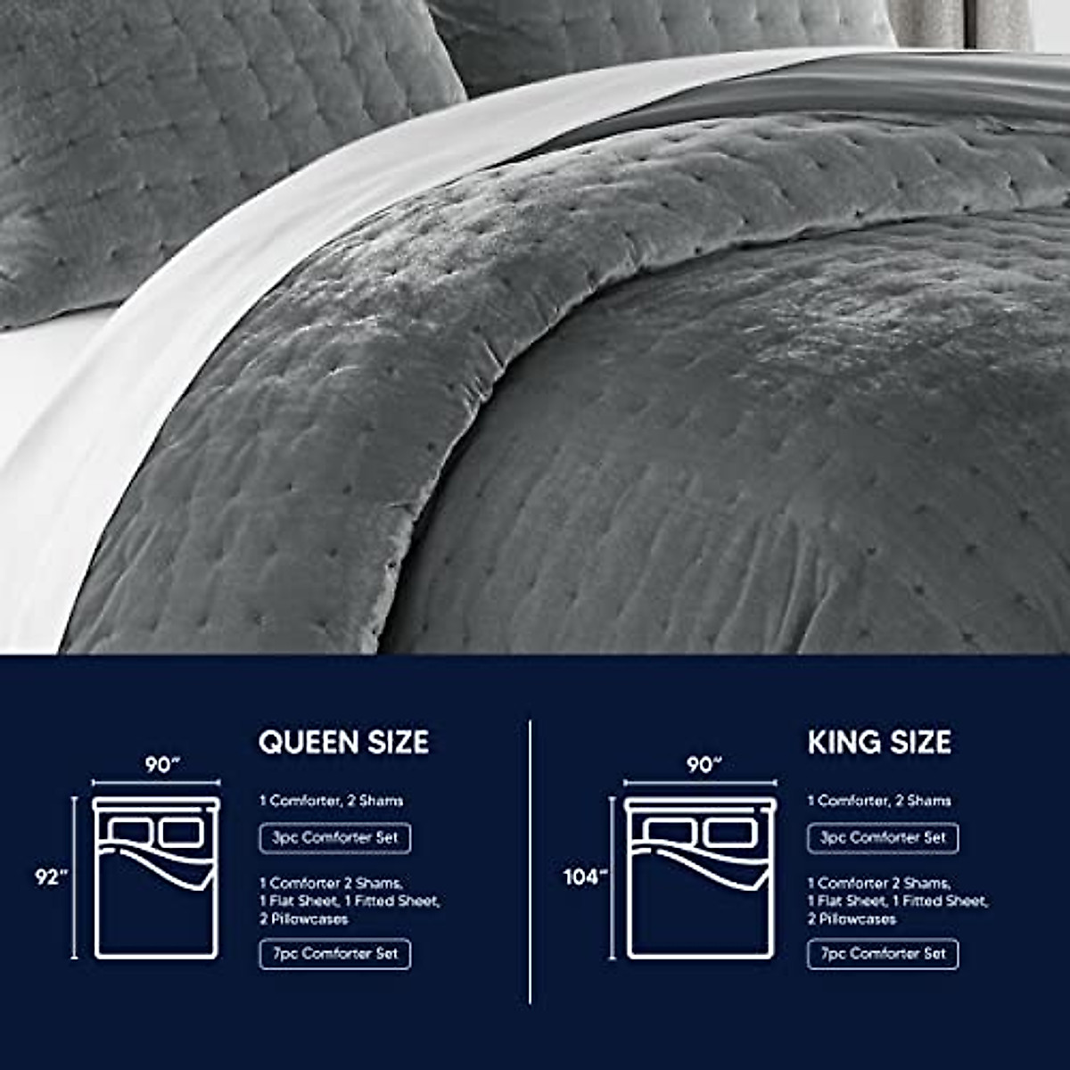 Chic Home Chyna 3 Piece Comforter Set Luxurious Hand Stitched Velvet Bedding-Decorative Pillow Shams Included, King, Teal