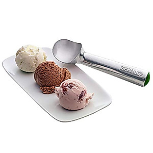 Zeroll Original Ice Cream Scoop Unique Liquid Filled Heat Conductive Handle Simple One Piece Aluminum Design Easy Release Made in USA, 2.5-Ounce, Silver