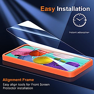 UniqueMe [3 Pack] for Samsung Galaxy A51 Screen Protector, 9H Galaxy A51 Screen Protector Tempered Glass Screen Cover [Case Friendly][Alignment Frame Installation] Bubble Free