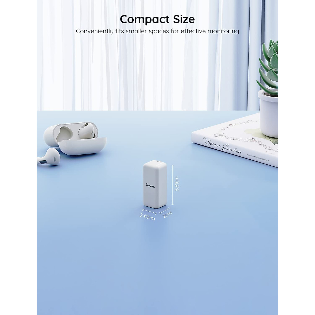 Govee 4 Pack H5100 Mini Hygrometer Thermometer Bundle with Govee New WiFi Digital Hygrometer Thermometer, Indoor Outdoor Smart Gateway Room Temperature Humidity Sensor