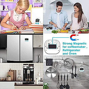 Uigos 2 Pack Digital Kitchen Timer II 2.0 , Big Digits, Loud Alarm, Magnetic Backing, Stand, for Cooking Baking Sports Games Office (White) (2 Pack)