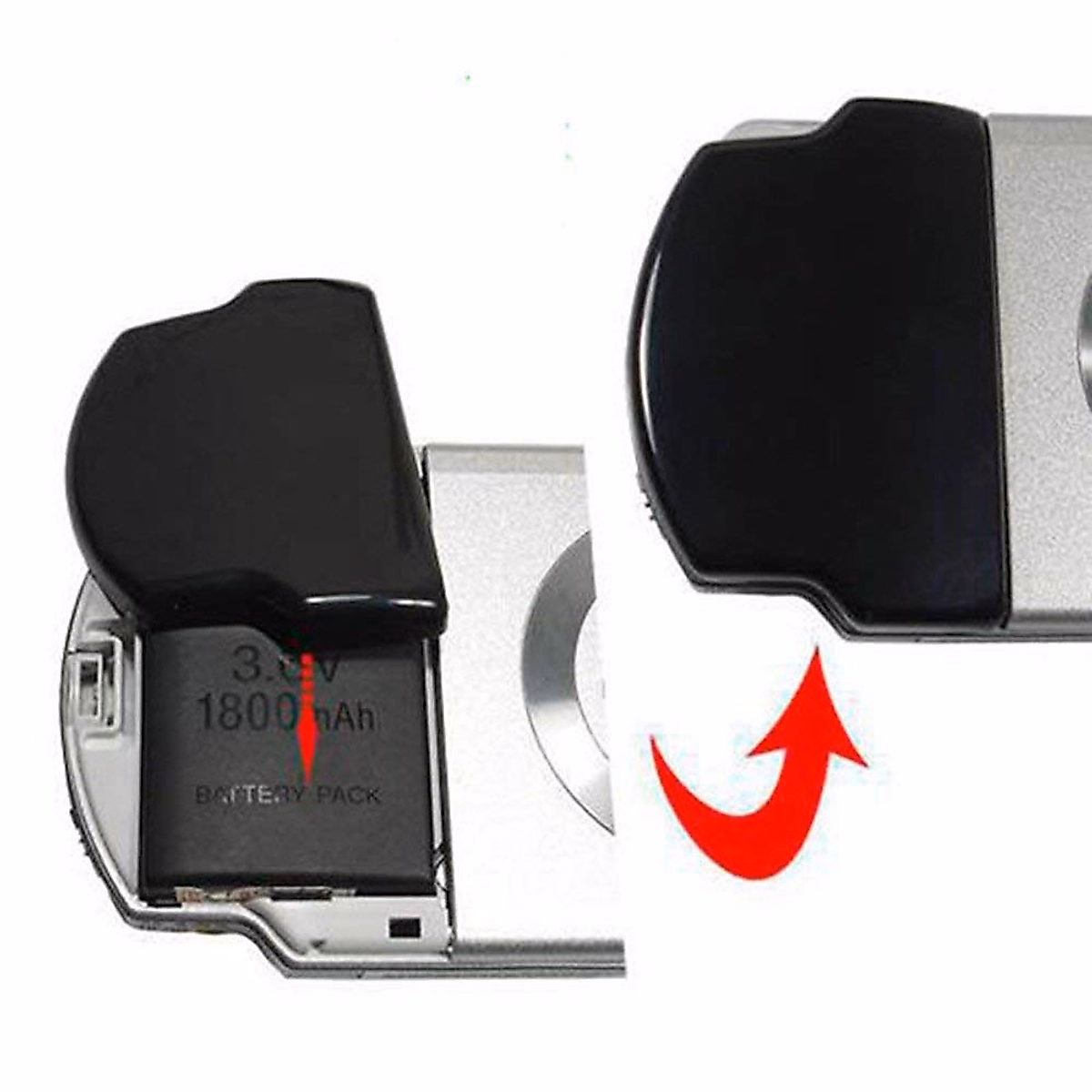 Ambertown Battery Back Door Cover Case for PSP 2000 2001 3000 3001 Playstation Portable Repair Parts Replacement Black