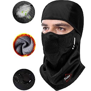 Ski Mask for Men Women Balaclava Face Mask Men Cold Weather Balaclava Warmer Windproof Hunting Cycling Motorcycle Neck Gaiter Warmer Winter Gear Black